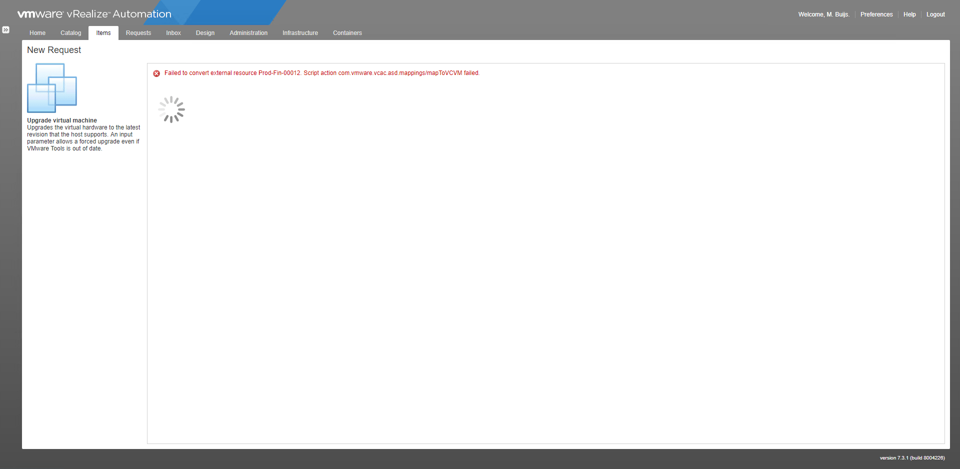 vRealize Automation – Failed to convert… – virtual graveyard