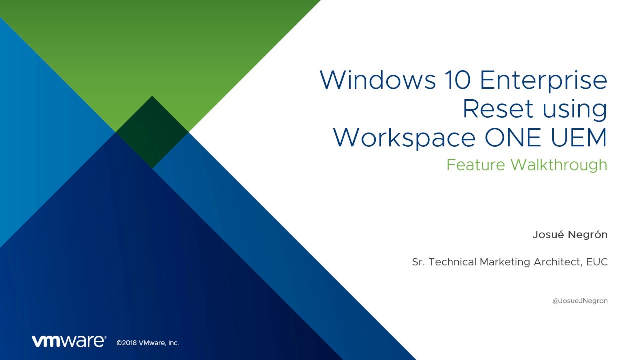 Windows 10 Enterprise Reset using Workspace ONE… | Site Title
