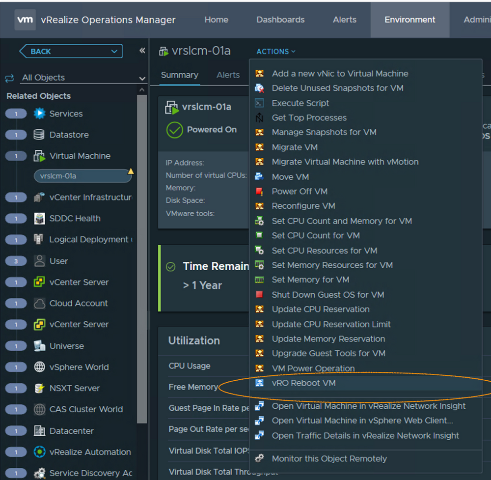 VMware vRealize Operations Actions – virtual graveyard
