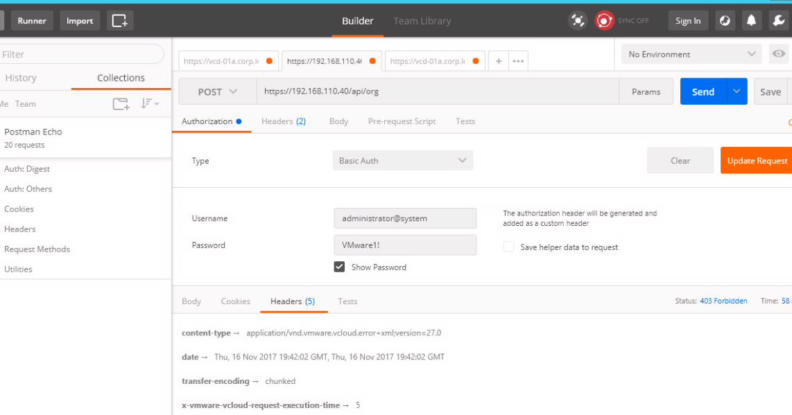 Login in vCloud Director using REST API Client… | vAddicted