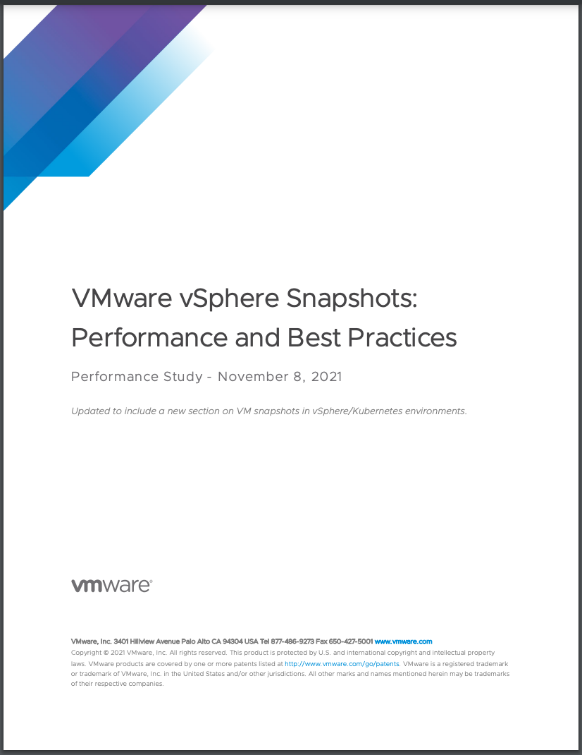 VMware vSphere VM Snapshot Performance – virtual graveyard