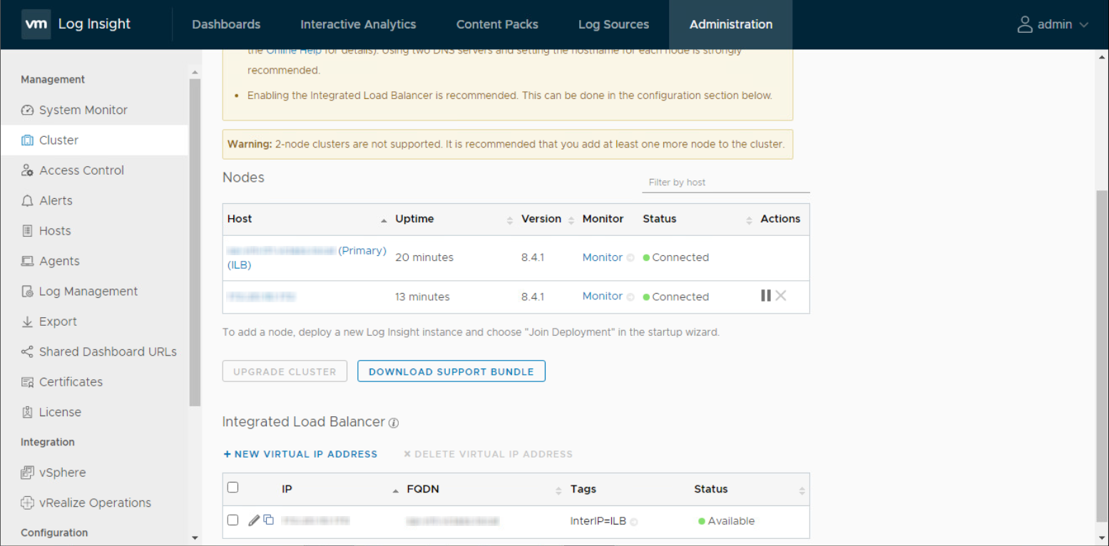 Creating vRealize Log Insight Clusters | JPerformer_blog_site