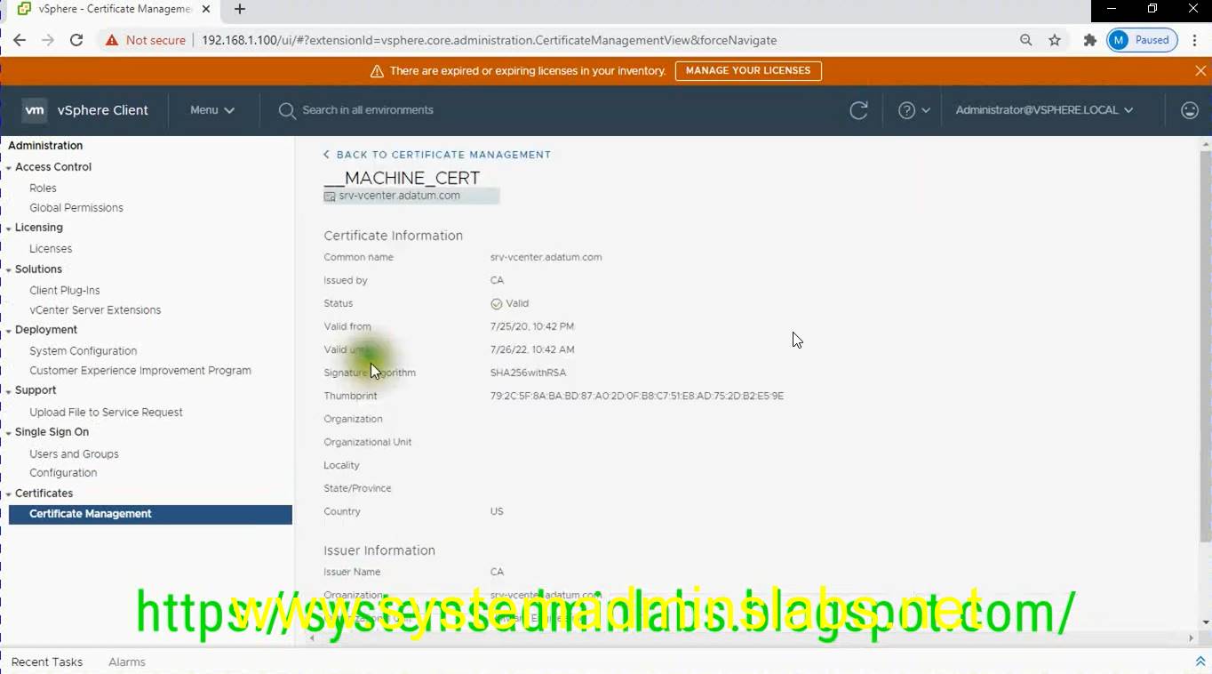 Generate and replace a VMware vCenter Server… | JPerformer_blog_site